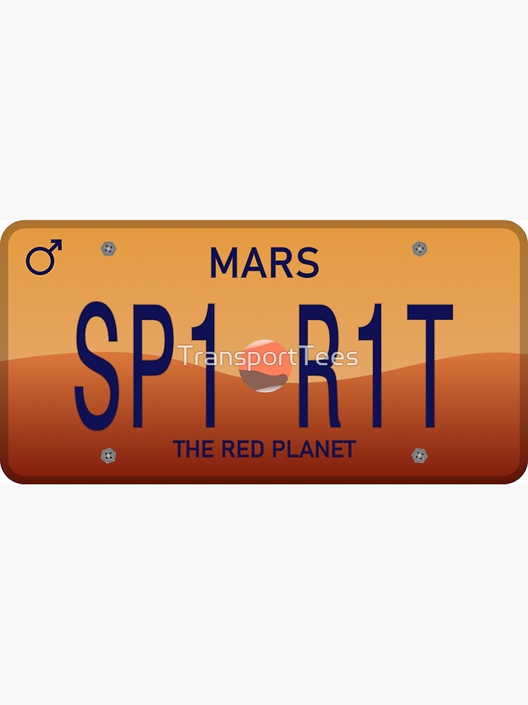 "Mars Spirit License Plate" Poster for Sale by TransportTees | Redbubble