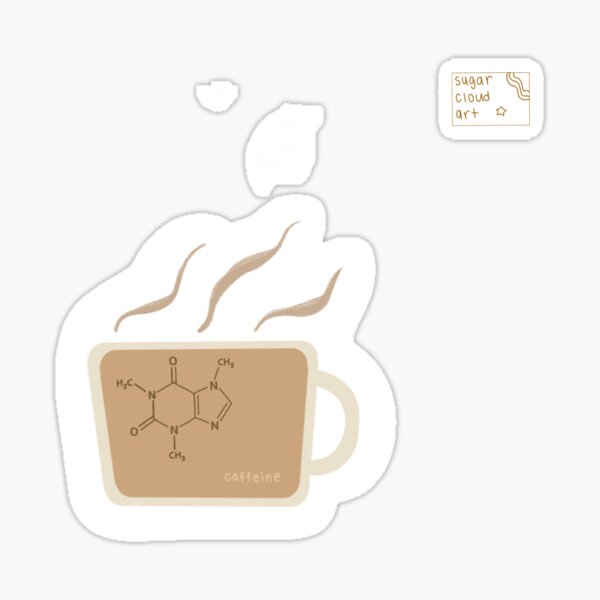 "Caffeine" Sticker for Sale by Sugarcloudart | Redbubble