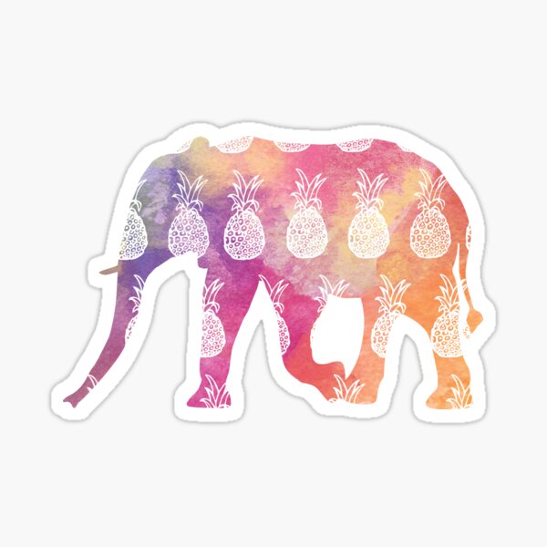 "Elephant: Rainbow Pineapple" Sticker for Sale by ldemarks | Redbubble