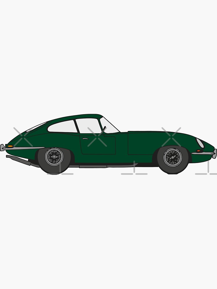 "Vintage racing car British (British Racing Green) The E-model" Sticker ...