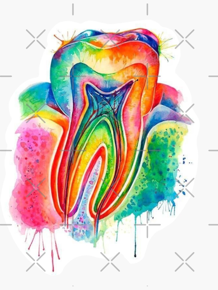 "Splash of color - tooth design" Sticker for Sale by guaka-molly ...