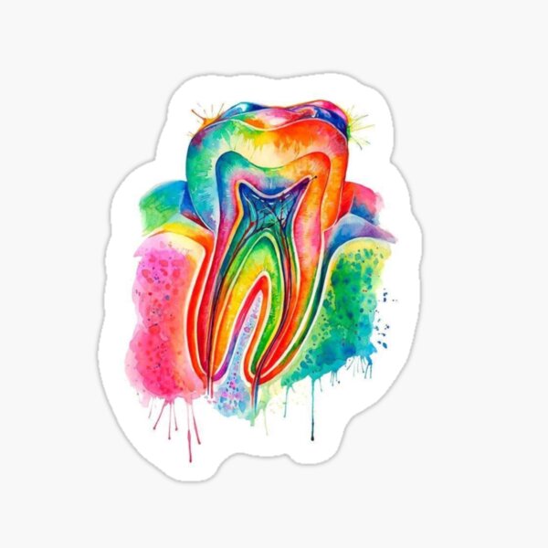 "Splash of color - tooth design" Sticker for Sale by guaka-molly ...