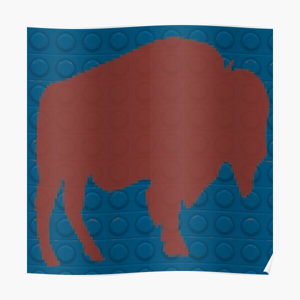 "Red Buffalo Block Merch" Poster by PopPucks | Redbubble