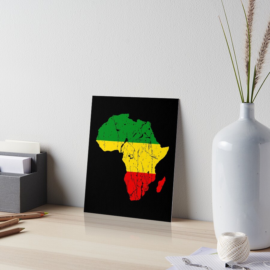 "Africa Map Reggae Rasta Colors || The Continent of Africa" Art Board ...