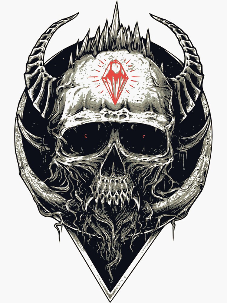 "Devil Skull" Sticker for Sale by KamidzZzu | Redbubble