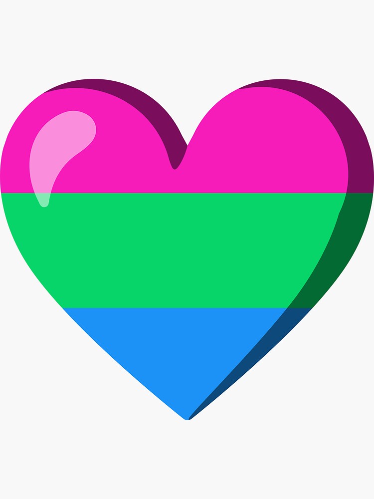 "Heart with Polysexual flag" Sticker for Sale by GluedWithPride | Redbubble