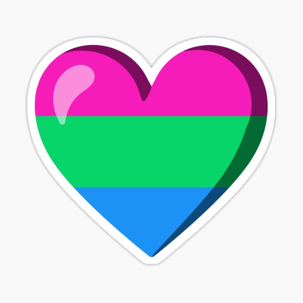 "Heart with Polysexual flag" Sticker for Sale by GluedWithPride | Redbubble