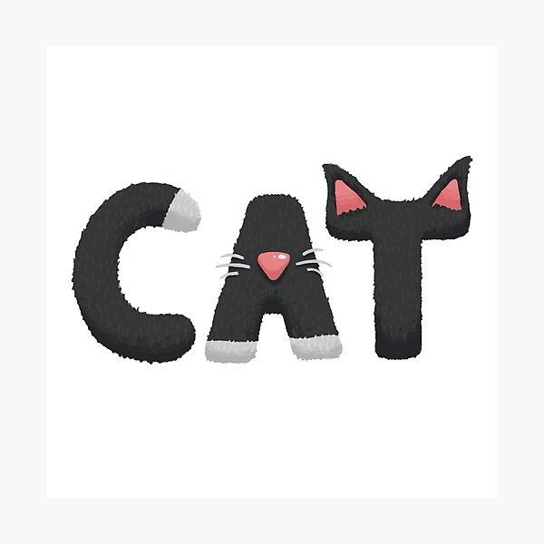 Lámina fotográfica «Gato hecho de letras» de ZackTGibson | Redbubble