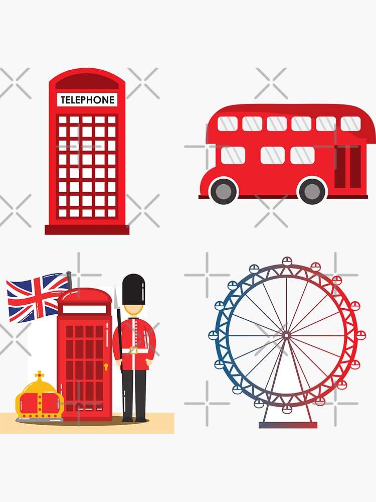 "Cute London Pack Stickers" Sticker for Sale by Sandydesign | Redbubble