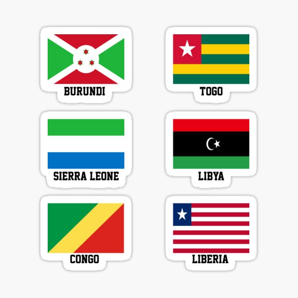 "Country Flags Sticker Pack 28 - " Sticker for Sale by FladsynnDesigns ...