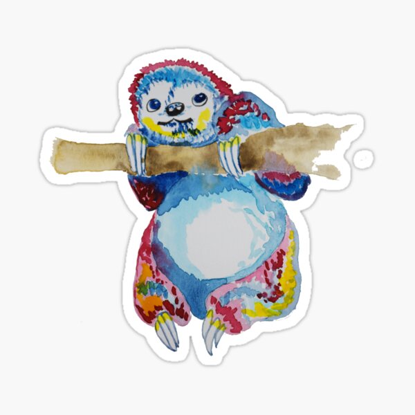 "Hanging Sloth" Sticker by tannaheitman | Redbubble