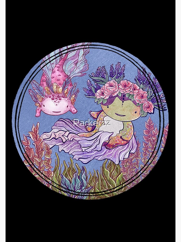 "Mystical Axolotls | Flower Axolotl | Crystal Axolotl | Axolotl Lovers ...