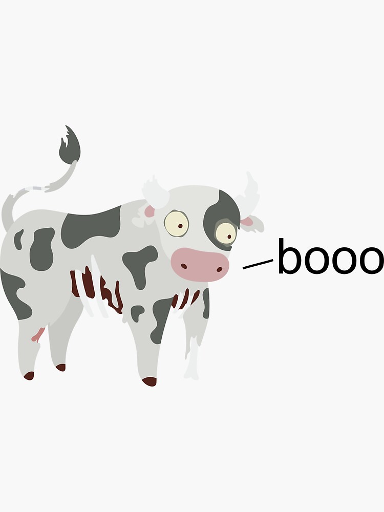 "Zombie Cow Boo" Sticker for Sale by figtreeworks | Redbubble