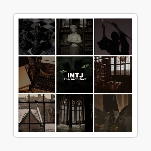 "intj moodboard " Sticker for Sale by graccandcheese | Redbubble