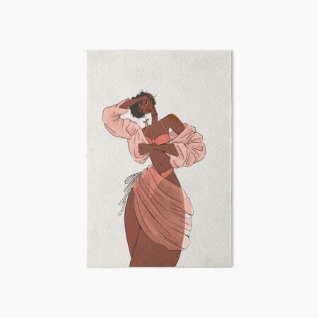 "Pink Beachy WOC Cartoon " Art Board Print by jessdoesartstuf | Redbubble