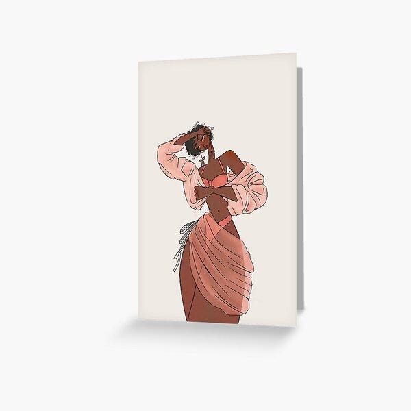 "Pink Beachy WOC Cartoon " Greeting Card for Sale by jessdoesartstuf ...