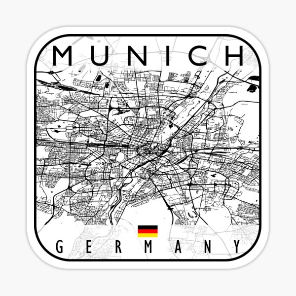 "MUNICH MAP GERMANY" Sticker for Sale by hatimelhag | Redbubble
