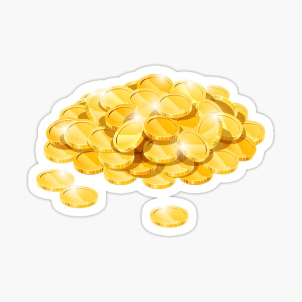 "A Bunch Of Gold Coins" Sticker for Sale by Phantasmal-2-do | Redbubble