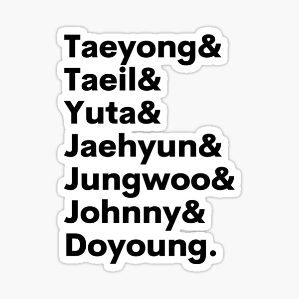 "NCT 127 Member Names List" Sticker for Sale by caitied10 | Redbubble