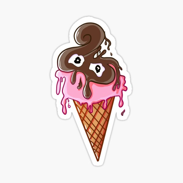 "Melted ice cream cone" Sticker for Sale by NinisbyDesign | Redbubble