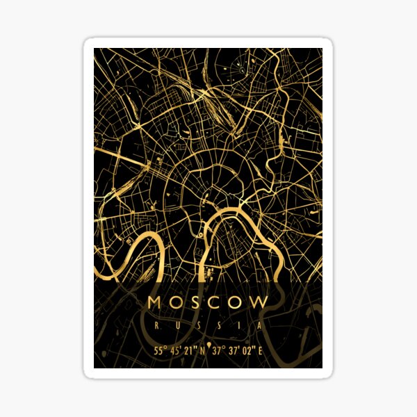 "MOSCOW MAP RUSSIA" Sticker for Sale by hatimelhag | Redbubble