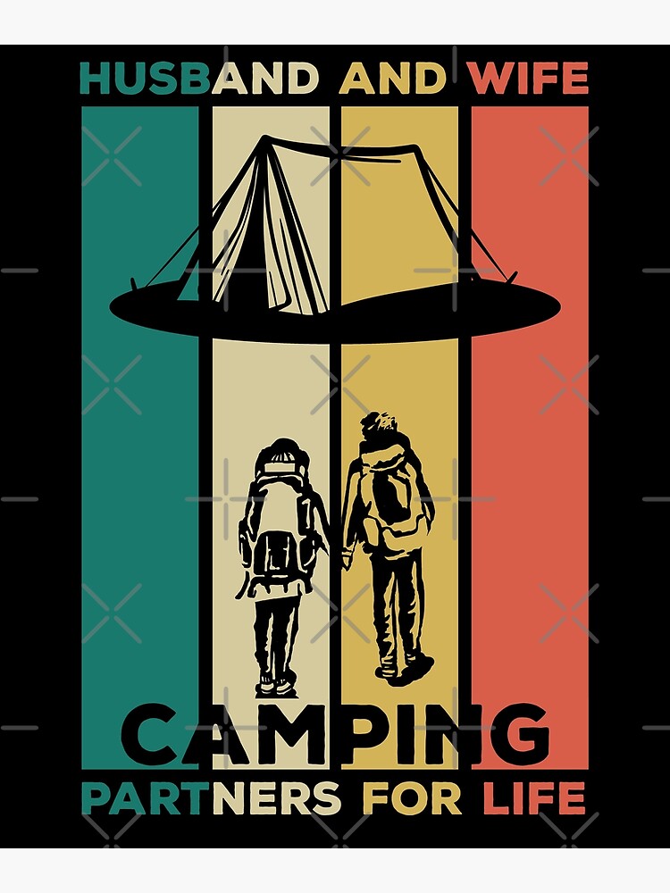 "Husband And Wife Camping Partners For Life Married Matching Vintage ...