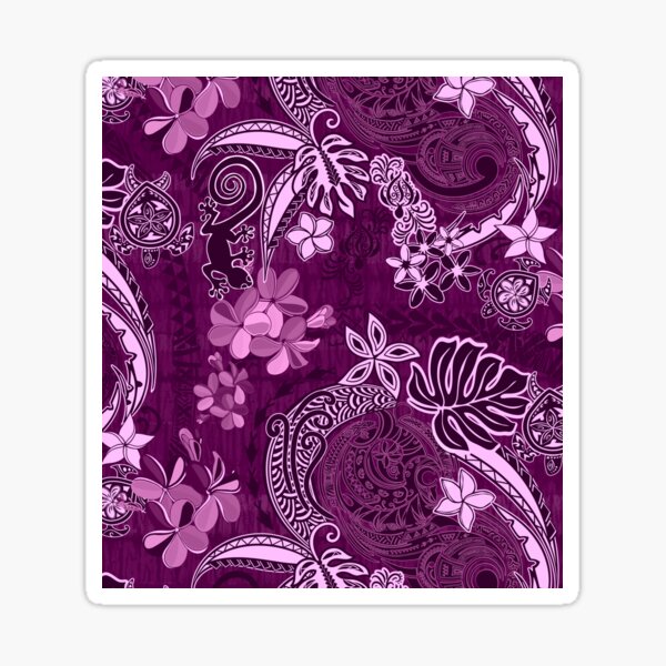 "Violet Hawaiian - Samoan Tribal Jungle Design " Sticker for Sale by ...