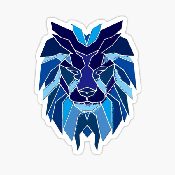 "Blue Lion" Sticker by empty-v | Redbubble