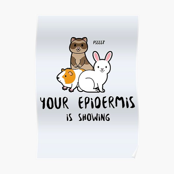 "Pssst, Your Epidermis is Showing - How Embarrassing" Poster by ...