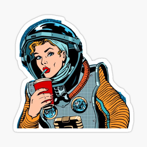 "Retro Space Girl" Sticker for Sale by KristinaGale | Redbubble