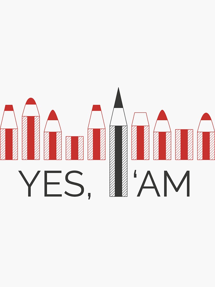 "Outline Pencil and Yes, I'am Words." Sticker for Sale by NYB-studio ...