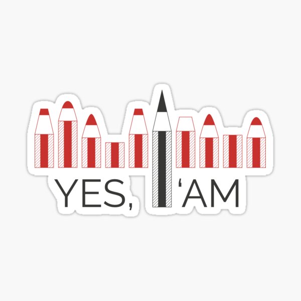 "Outline Pencil and Yes, I'am Words." Sticker for Sale by NYB-studio ...