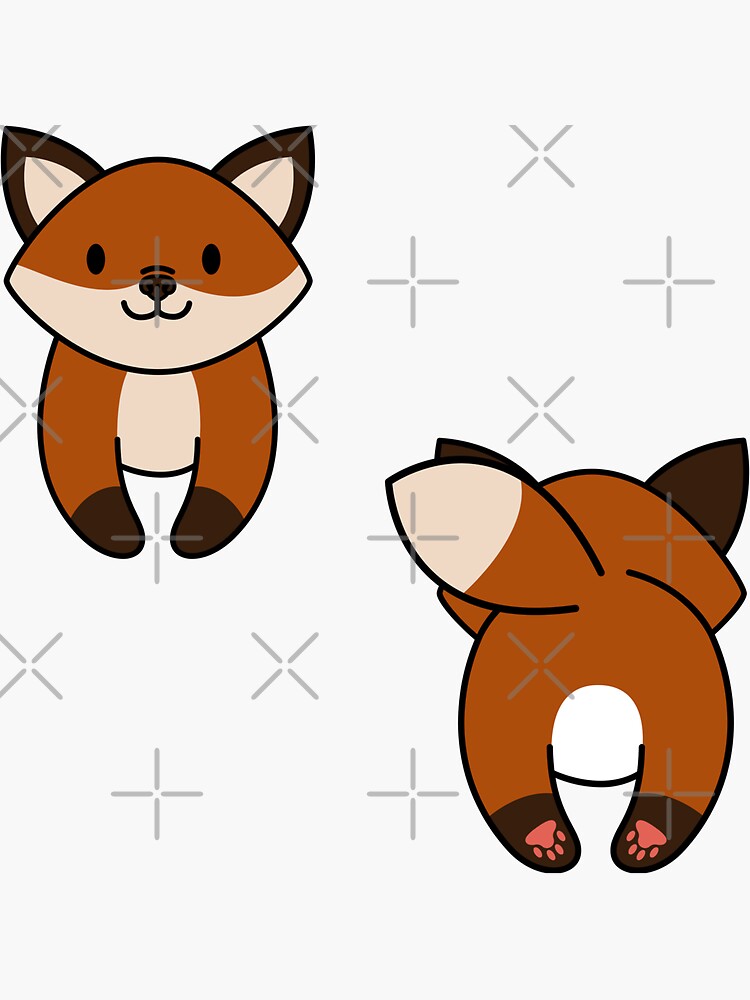 "Fox Bum" Sticker for Sale by ColorsandShapes | Redbubble