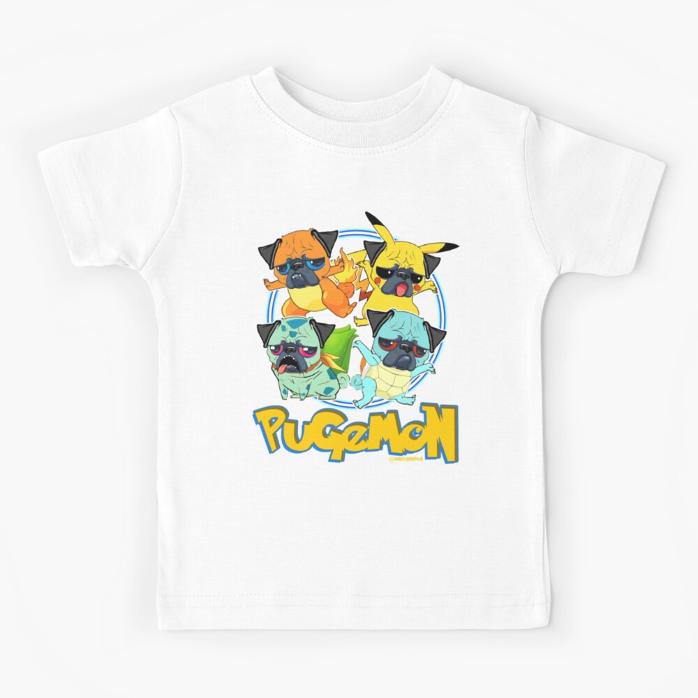 "Pugemon" Kids T-Shirt for Sale by darklordpug | Redbubble