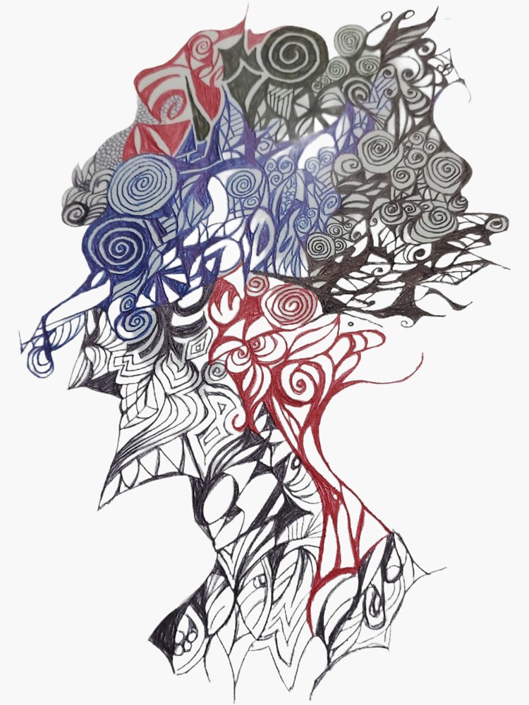 "Cross section of busy mind" Sticker for Sale by 5waters | Redbubble