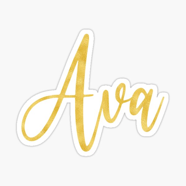 "Ava Gold Metallic Name" Sticker for Sale by AmyOlsen | Redbubble