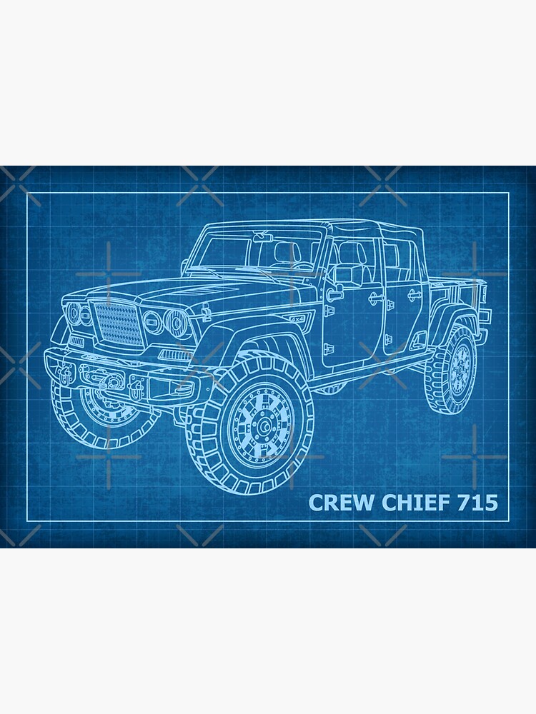 "Jeep Wrangler Crew Chief 715 Blueprint" Sticker for Sale by ...