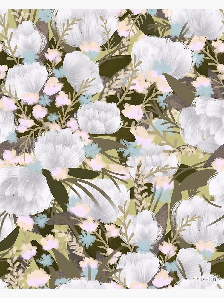 Póster «Patrón sin fisuras de un ramo de flores y hojas. Ilustración ...