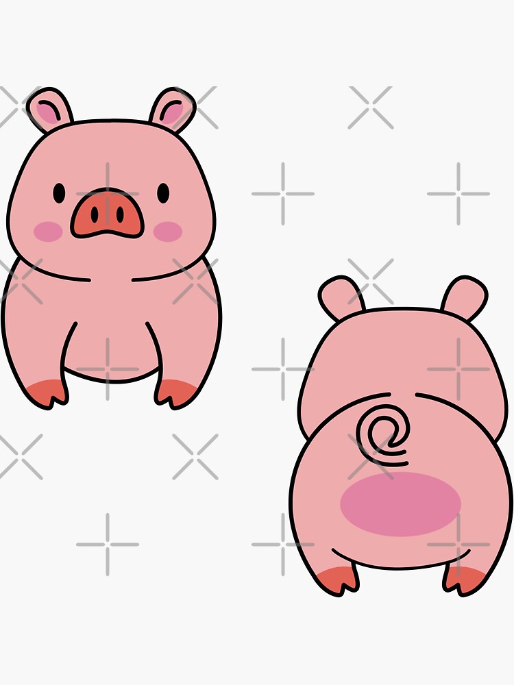 "Pig Bum" Sticker for Sale by ColorsandShapes | Redbubble