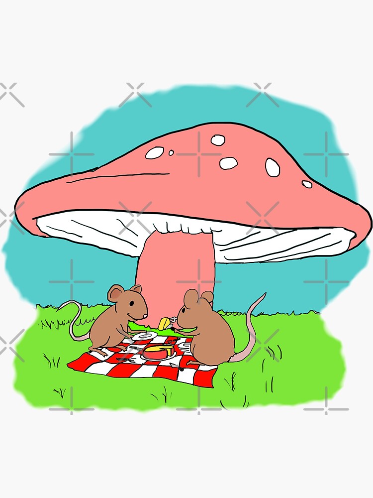 "Mouse Picnic Under Toadstool" Sticker for Sale by Eclipse2021 | Redbubble