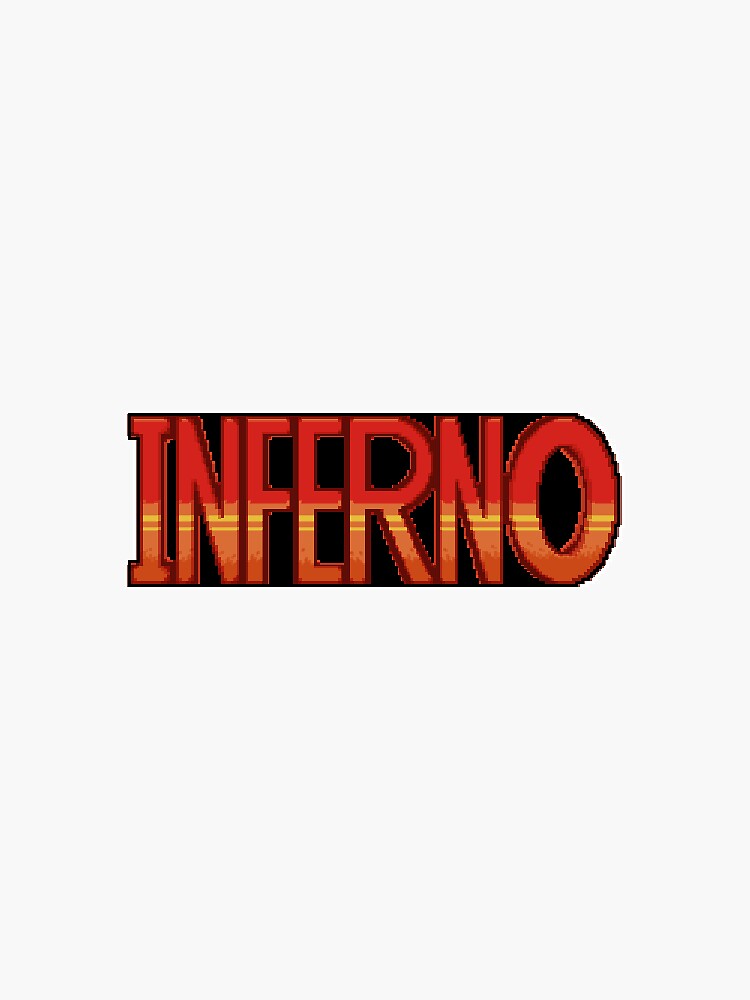 "inferno logo cool awesome pixel logo inferno series" Sticker for Sale ...
