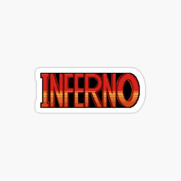 "inferno logo cool awesome pixel logo inferno series" Sticker for Sale ...