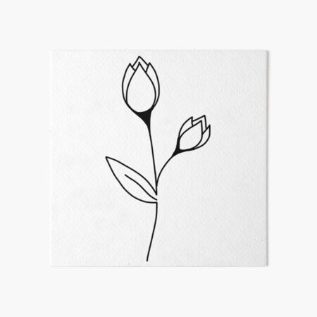"Flower Bud Simple Drawing" Art Board Print for Sale by Liz Bohon ...