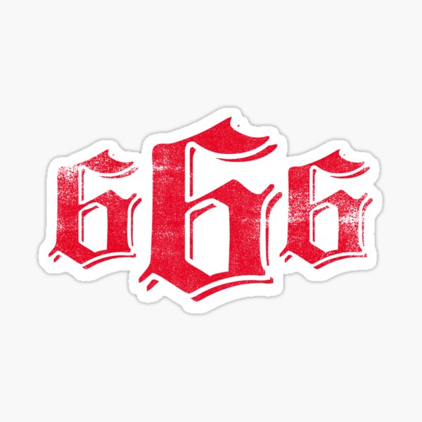 "666 The Number of the Beast" Sticker for Sale by melvtec | Redbubble