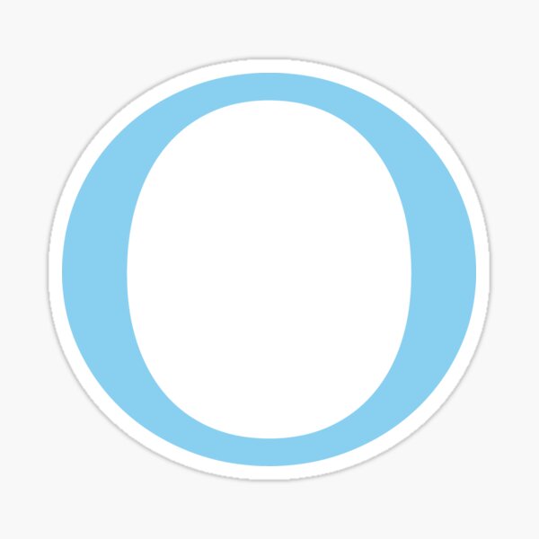 "Letter O - Light Blue Color" Sticker for Sale by FunStudio | Redbubble