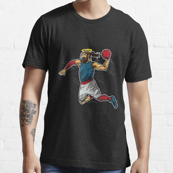 "Jesus Dunking Basketball Gift Basketball Player" T-shirt for Sale by ...