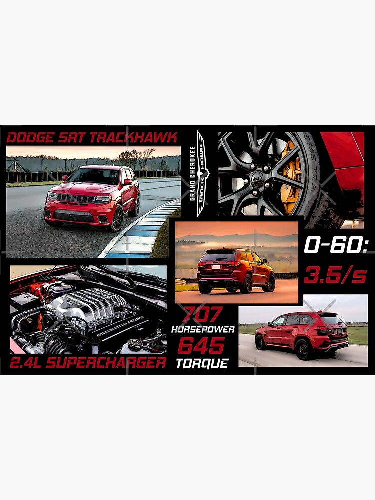 Dodge SRT Trackhawk Specifications Premium Matte Vertical Poster
