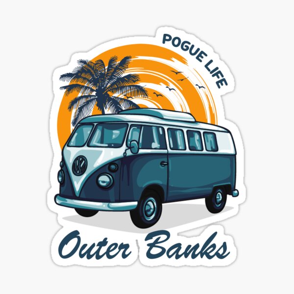 "Pogue Life Outer Banks North Carolina" Sticker by NamelyCamel | Redbubble