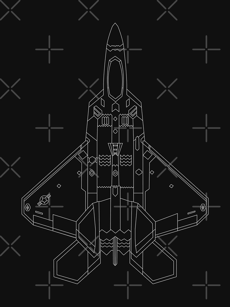 "Lockheed Martin F-22 Raptor Blueprint White" Essential T-Shirt for ...