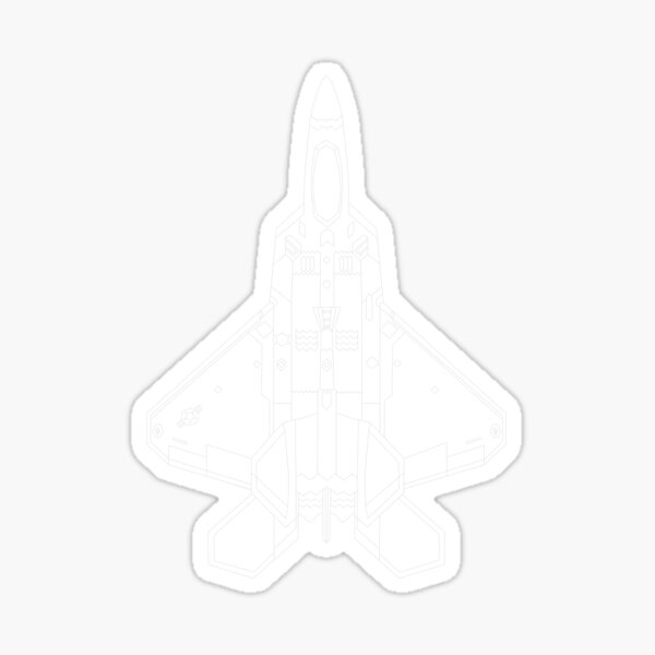 "Lockheed Martin F-22 Raptor Blueprint White" Sticker for Sale by VAFS ...